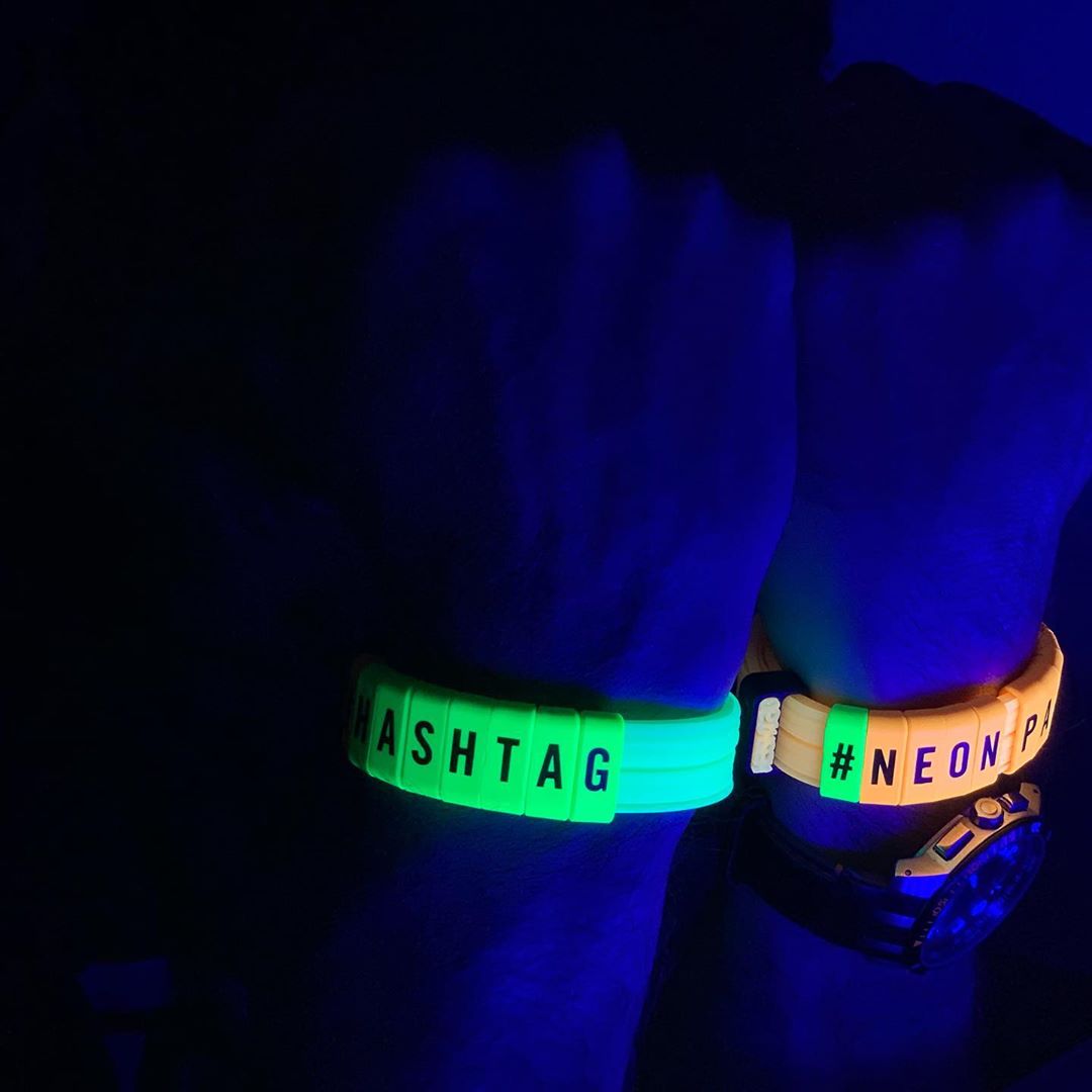 Personalized Neon Party Bracelet | Hashtag Bracelets